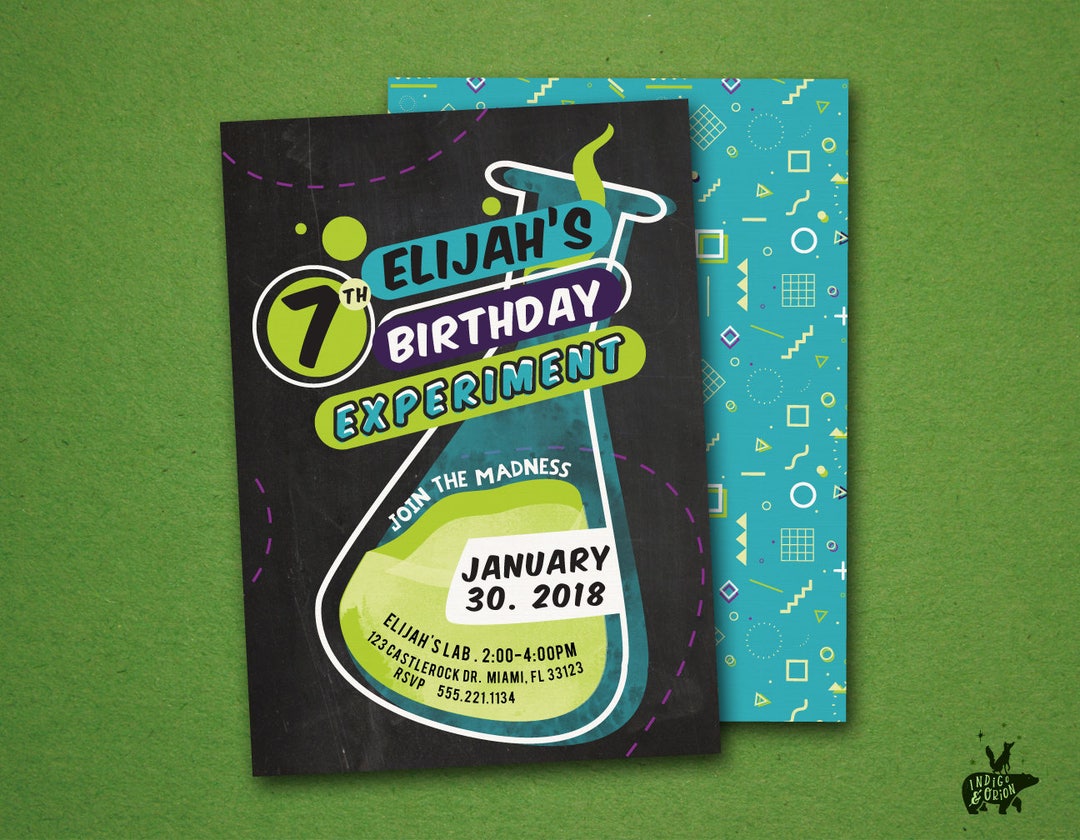 Science Experiment Birthday Invitation, Science Party Invitations ...