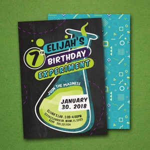 Science Experiment Birthday Invitation, Science Party Invitations ...