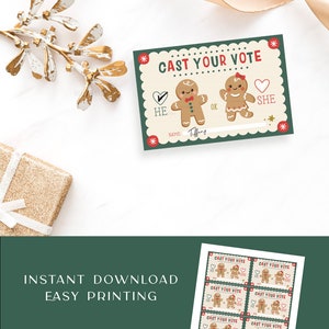 Gingerbread Gender Reveal Voting Cards, He or She Game (printable) - Etsy