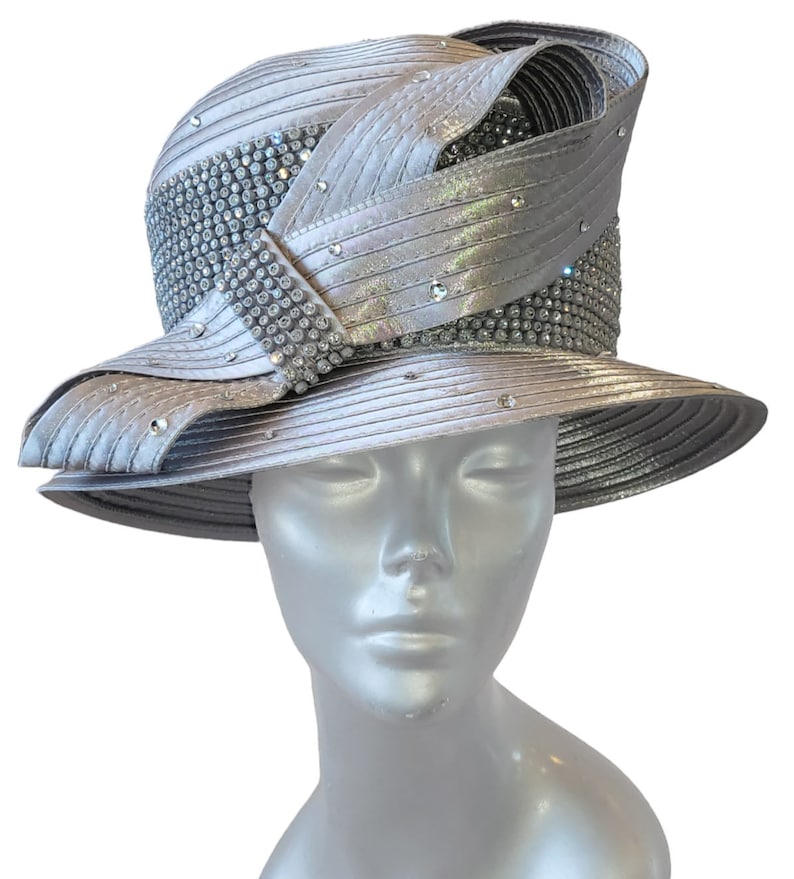 All Year Around Satin Ribbon Rhinestone Hat for Ladies' Derby Events ...