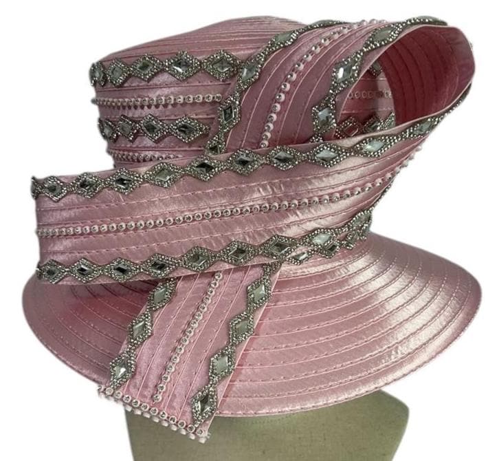 Satin Ribbon Church Hat: Rhinestone Couture Derby Hat - Etsy