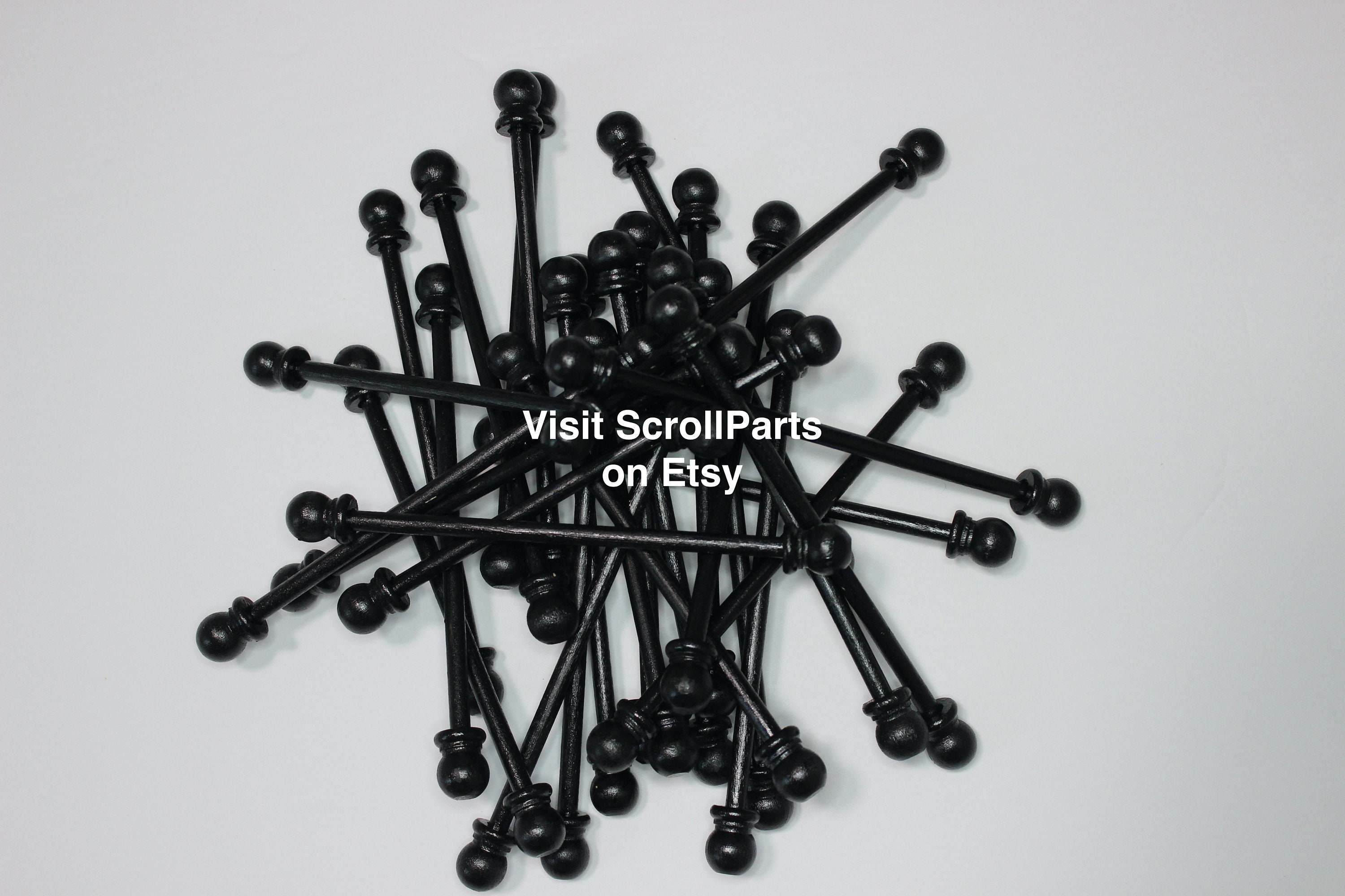 Black DIY Mini Scroll Invitation Rods - Etsy
