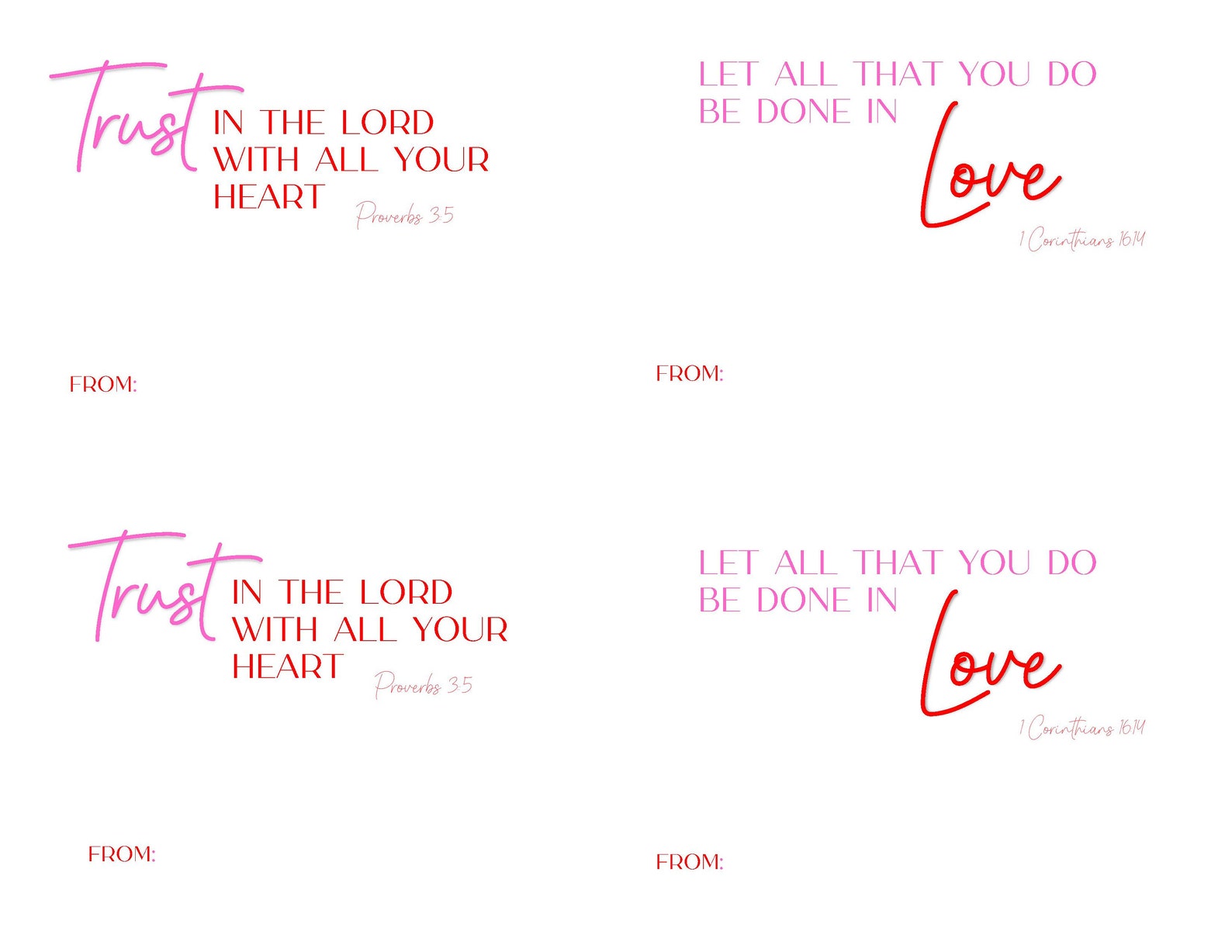 Scripture Christian Valentine Day Card Digital Download Printable - Etsy