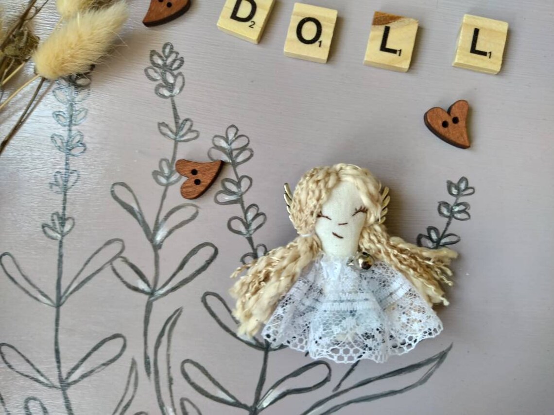 Guardian Angel Textile Doll Mini Angel Baby Shower Gift Angel | Etsy