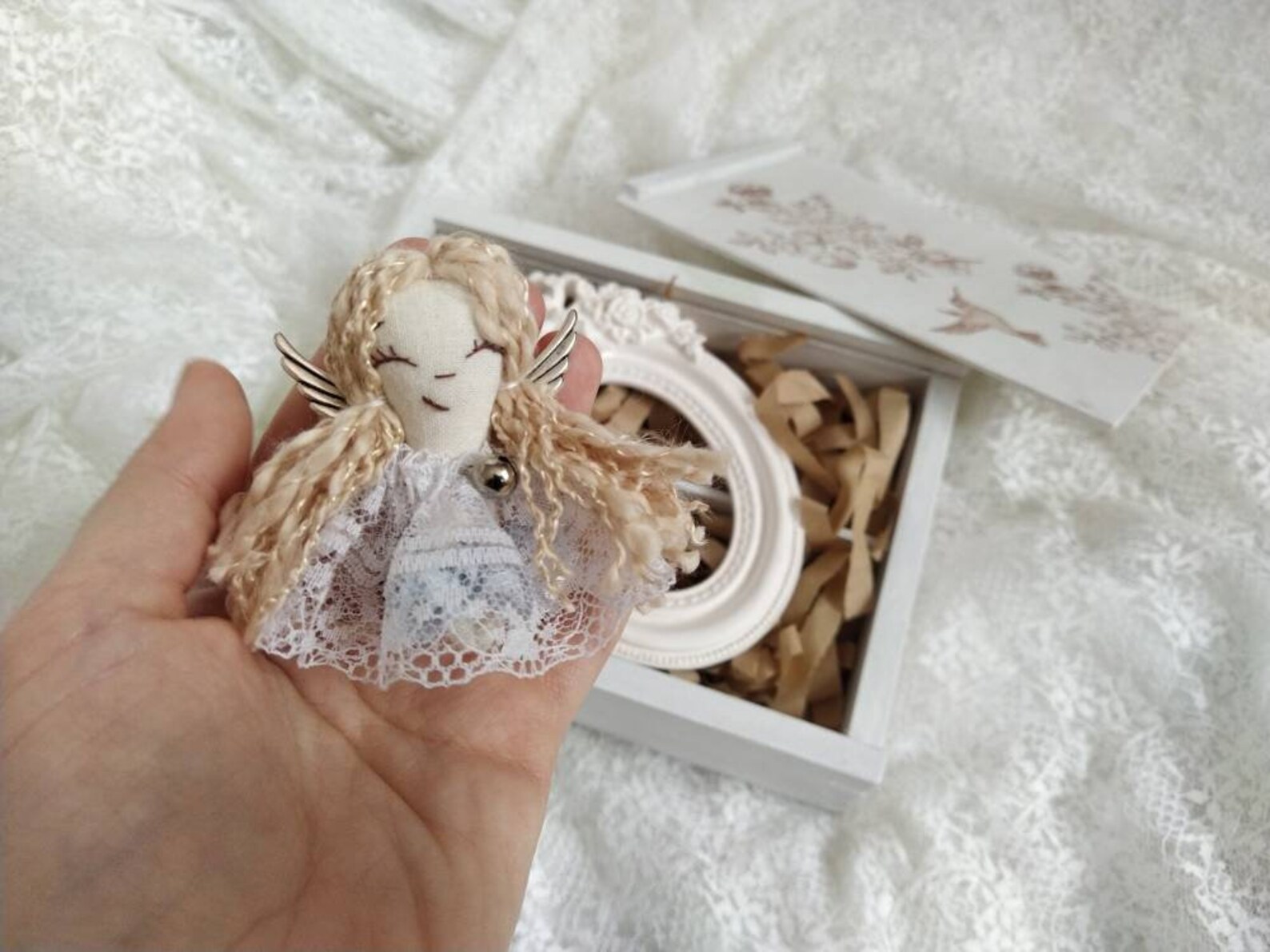 Guardian Angel Textile Doll Mini Angel Baby Shower Gift Angel | Etsy