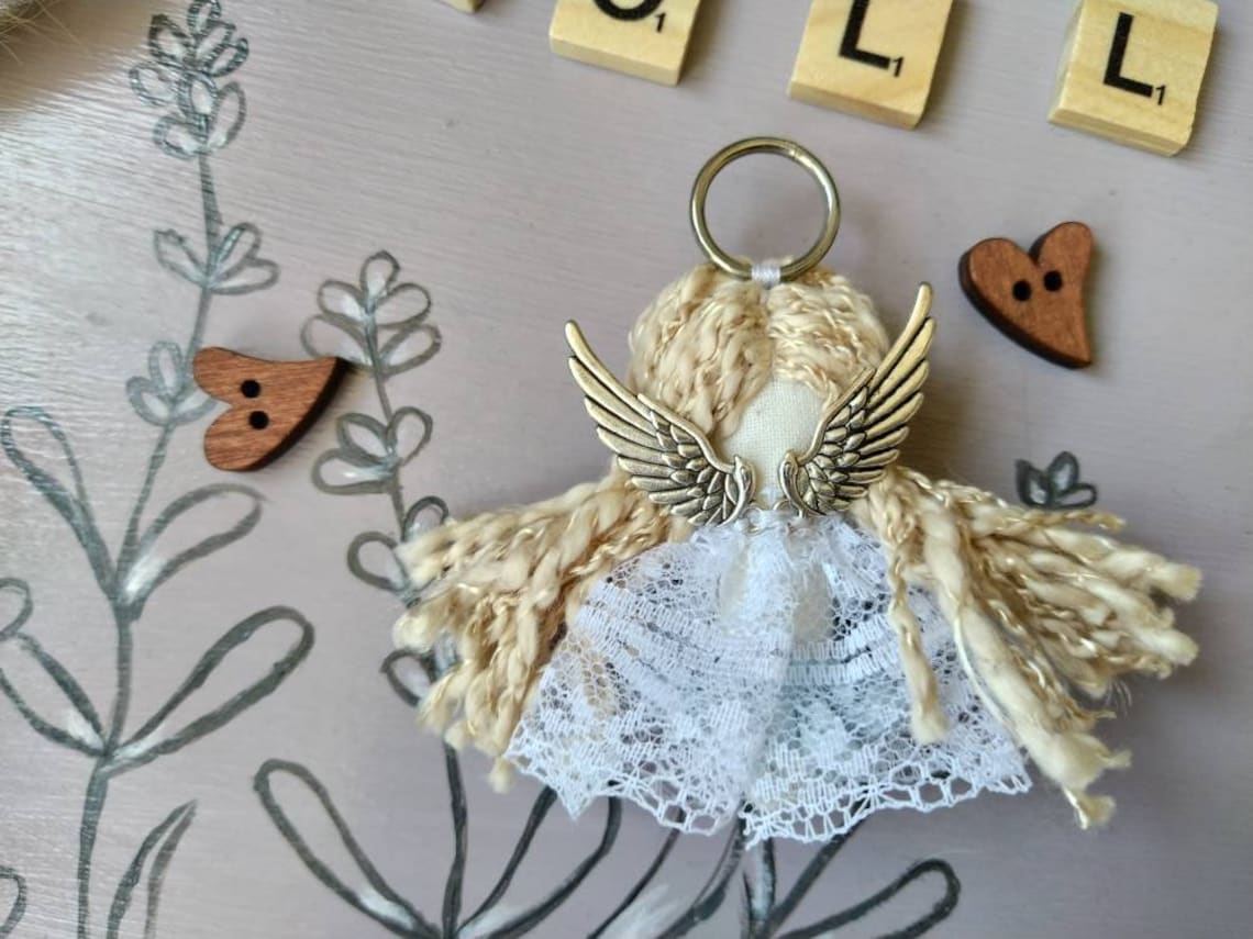 Guardian Angel Textile Doll Mini Angel Baby Shower Gift Angel | Etsy