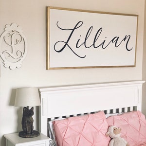 Hand Lettered Custom Name Framed Canvas - Etsy