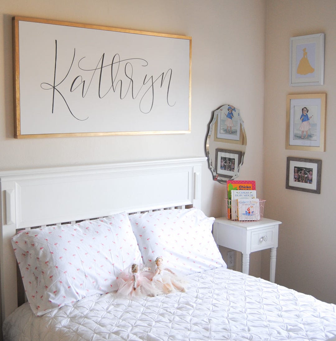Hand Lettered Custom Name Framed Canvas - Etsy