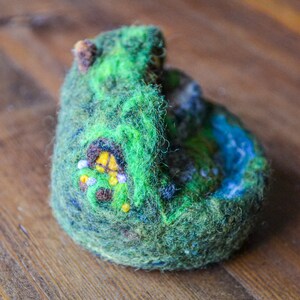 Needle Felted Pincushion, Hobbit House, Hobbit Hole, Fairy House, Gnome ...