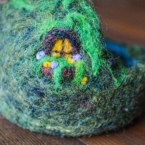 Needle Felted Pincushion, Hobbit House, Hobbit Hole, Fairy House, Gnome ...