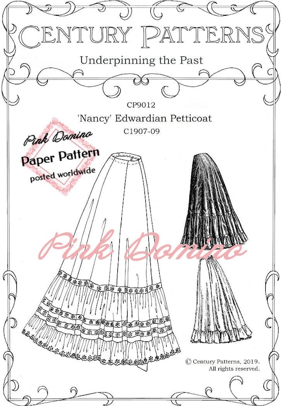 Century Patterns “nancy” Edwardian Petticoat Pattern C1905 Century Patterns “nancy” Edwardian Petticoat Pattern C1905