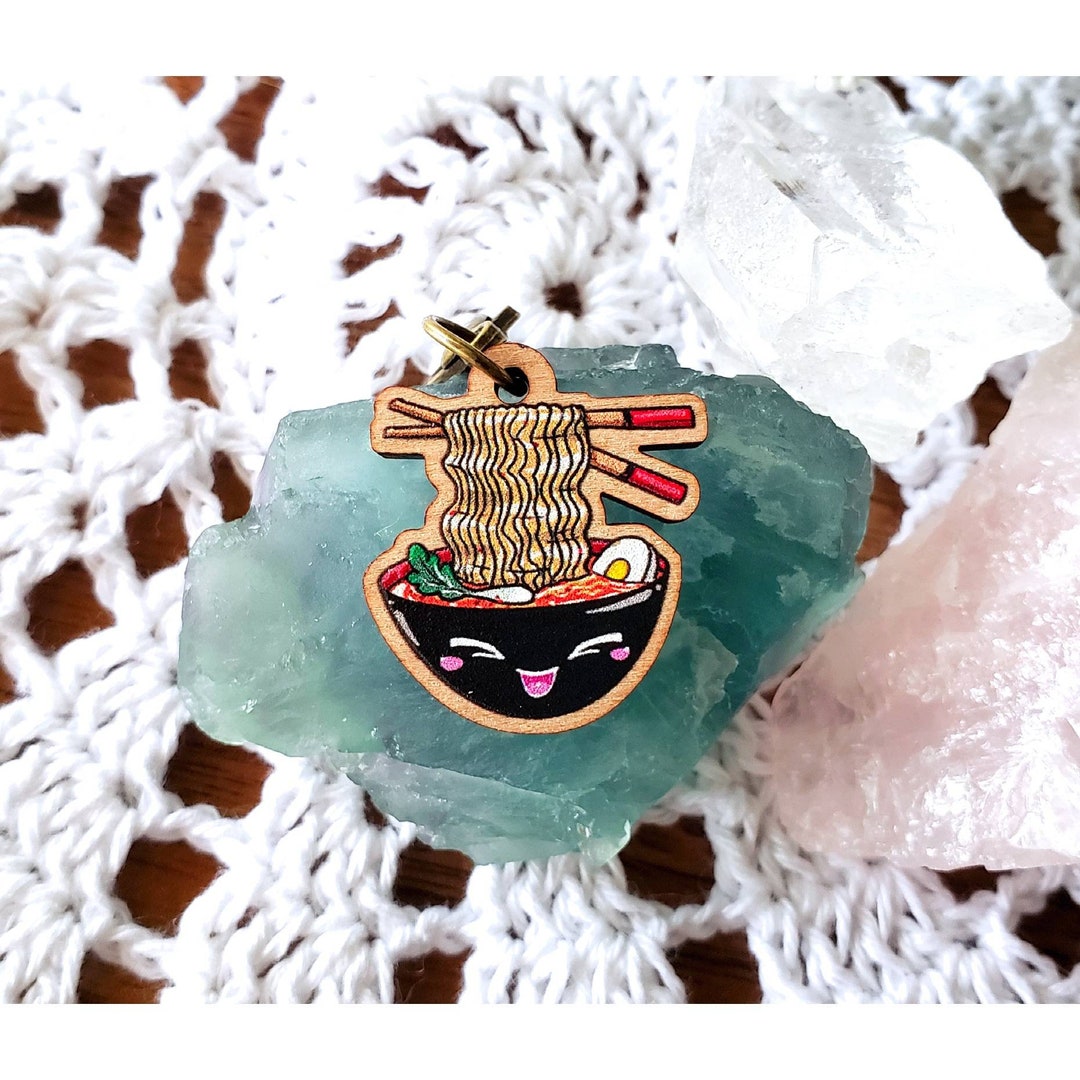 Ramen Bowl Food Nature Woodland Art Wood Charms Wooden Pendant Knitting ...