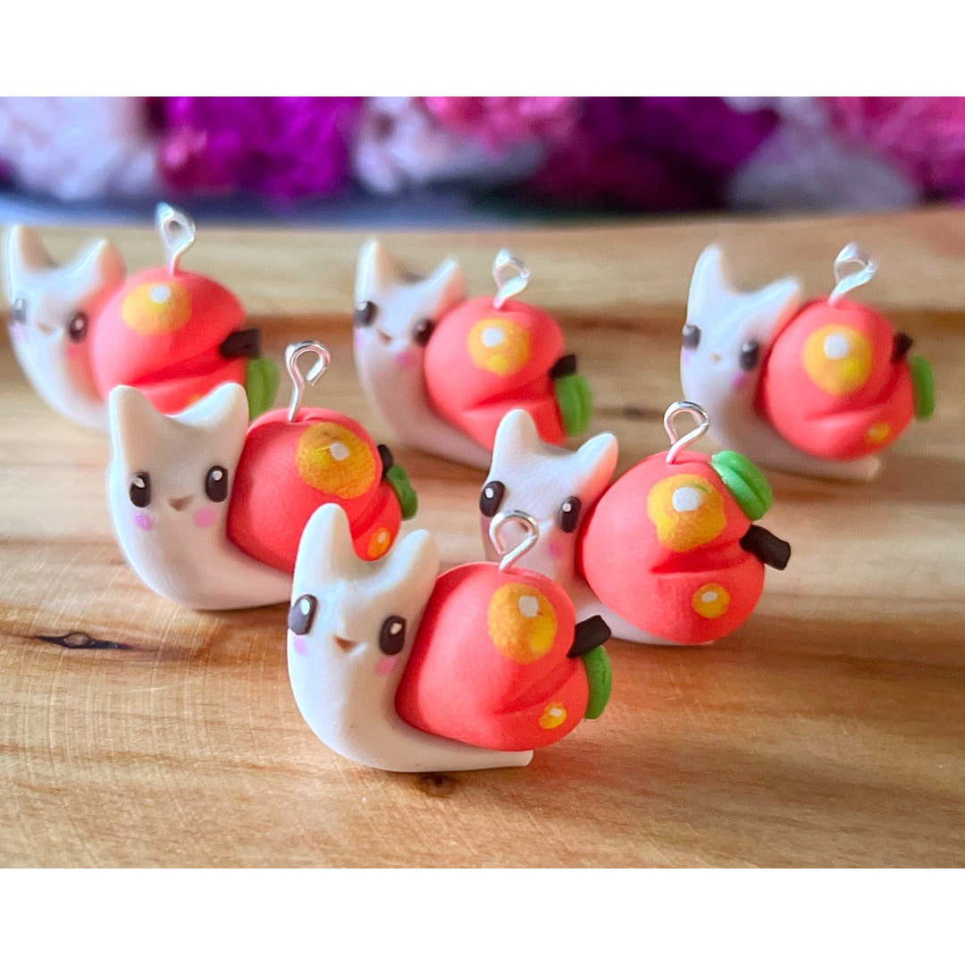 PEACH Snail Knitting Crochet Progress Keeper Food Kawaii Charm Stitch ...