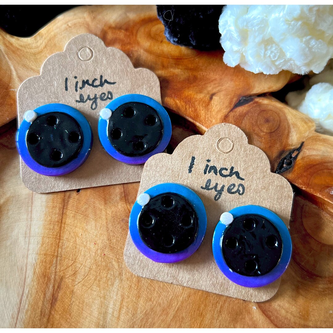 LAGOON Blue Purple Ombre Round 1 Inch SET OF 2 Polymer Clay Buttons ...