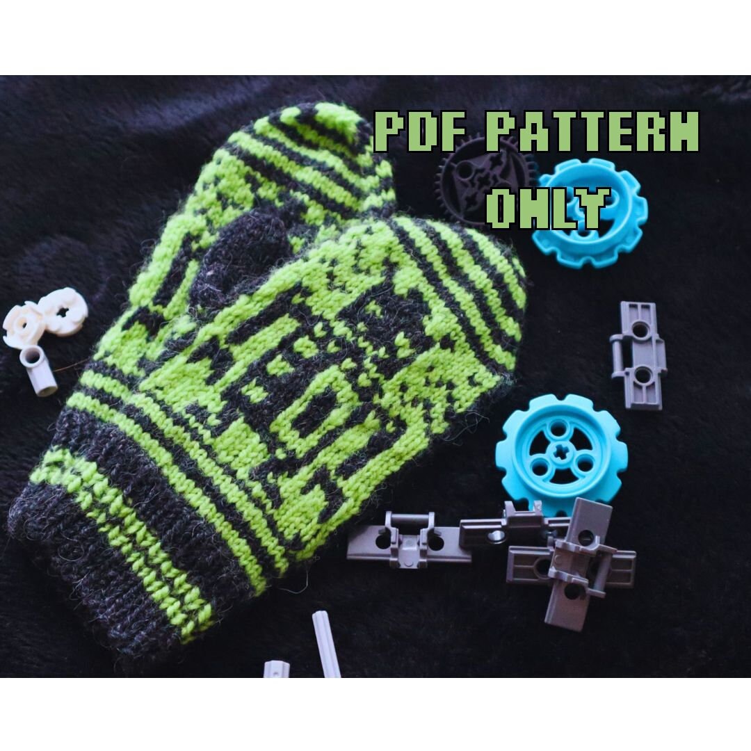 PDF Pattern BOT Children's Robot Stranded Colorwork MITTEN Knitting ...