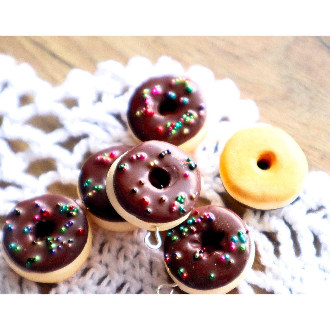 PREORDER Chocolate Iced Donut Knitting Crochet Progress Keeper Food ...
