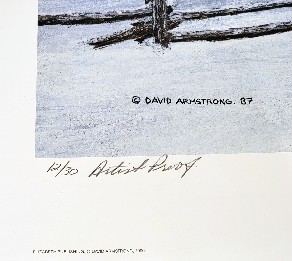 Winter Hideaway by David Armstrong Artist Proof RARE 1990 Signed ...