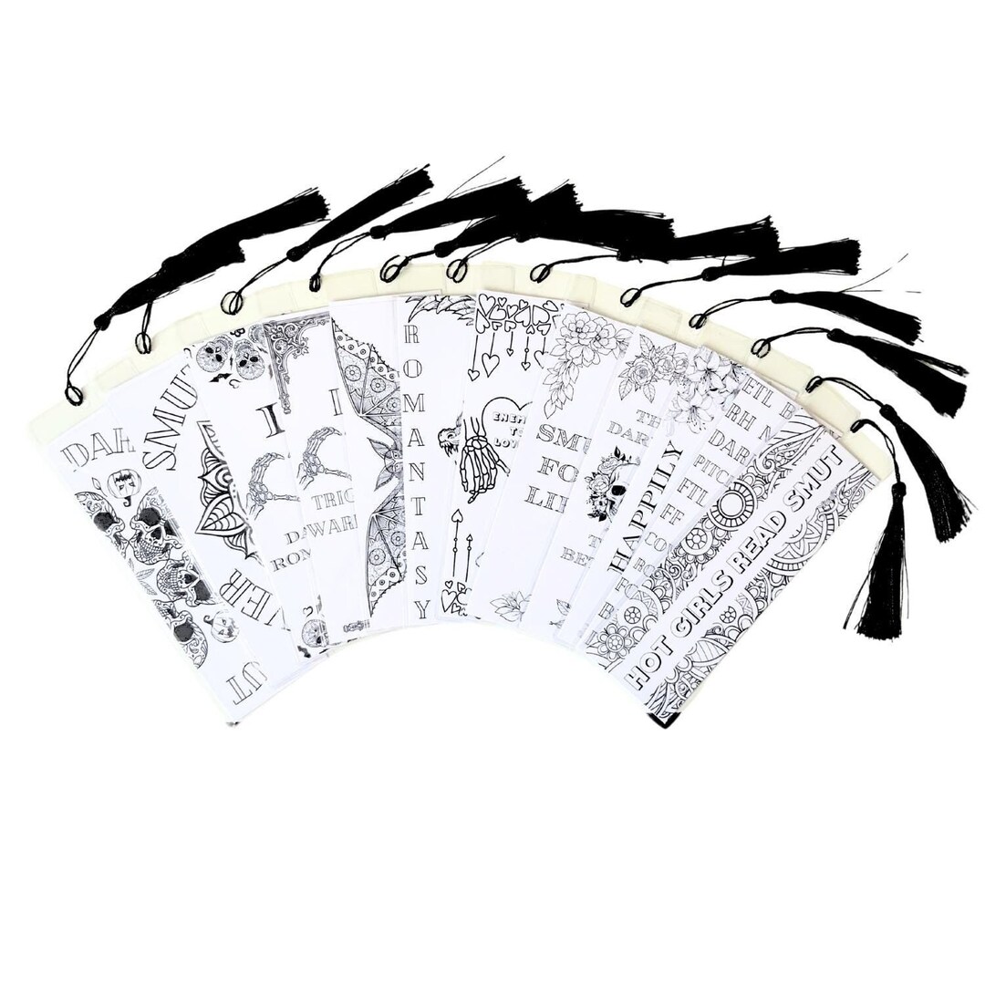 Spicy Romance Coloring Bookmarks With Black Tassel / Choose 4 / Smut ...