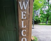 Raised Letter Welcome Sign Vertical Welcome Sign Rustic - Etsy