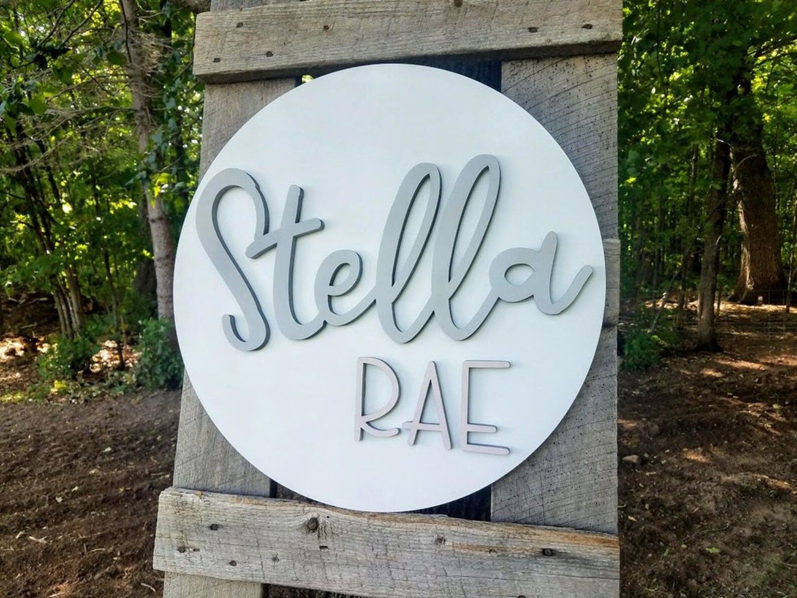 24 Round Custom Name Wood Sign Shiplap Sign Nursery - Etsy