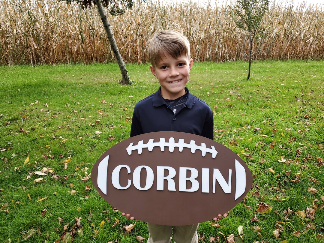 Football Name Sign | Boy Name Sign | Child Room Decor | Sports Ball ...