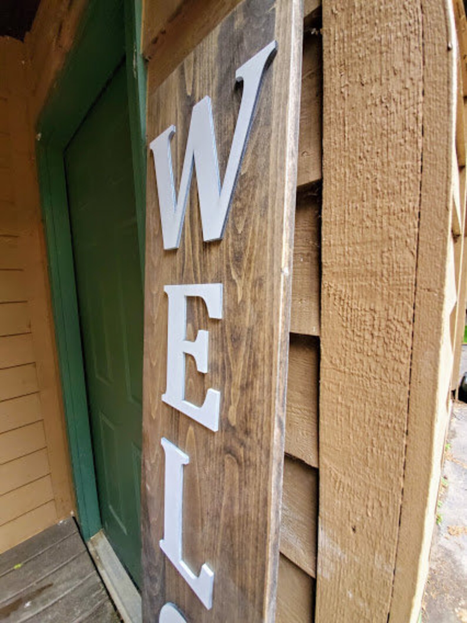 Raised Letter Welcome Sign Vertical Welcome Sign Rustic | Etsy
