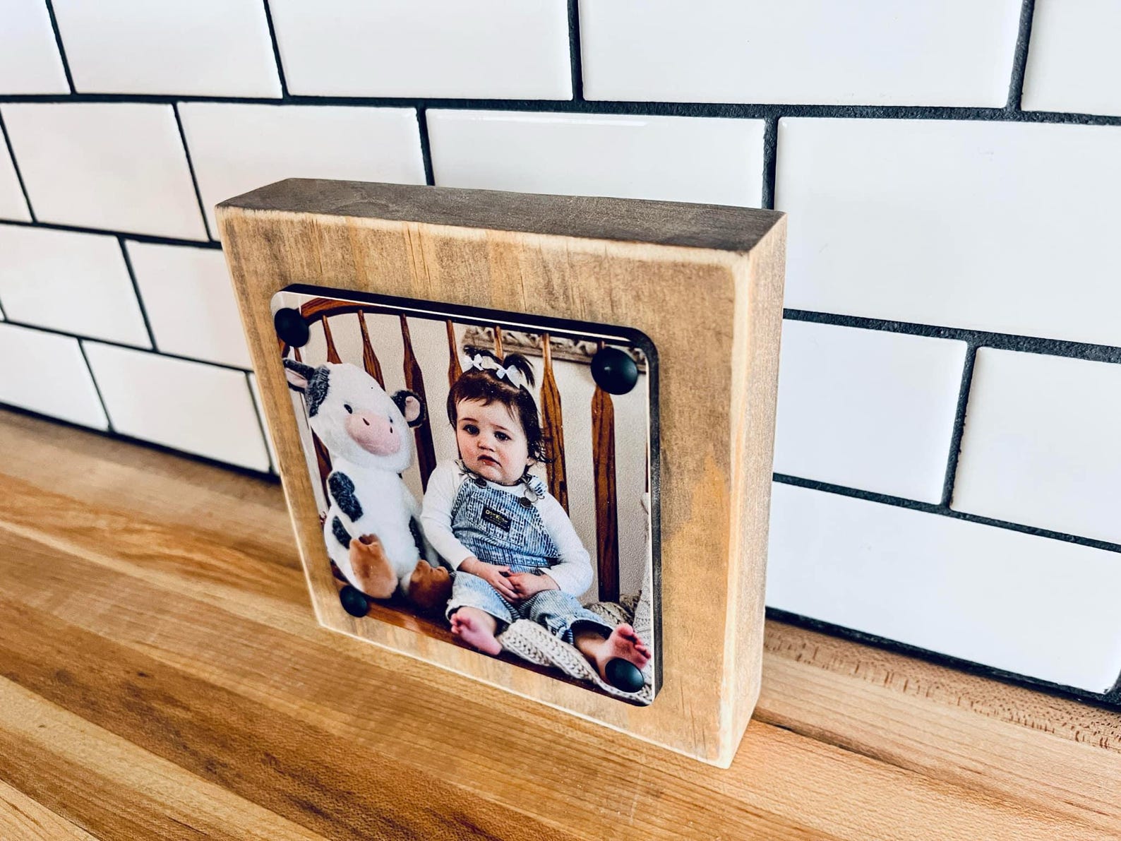 Personalized Photo Block Shelf Sitter: Custom Wood Picture Display - Etsy
