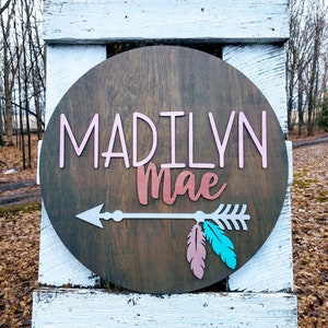 Custom Nursery Name Wood Sign: 24" Round Shiplap Decor - Etsy