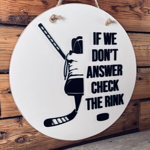 Hockey Door Signs | at the Rink Sign | Hockey Sign Wood | Hockey Signs ...