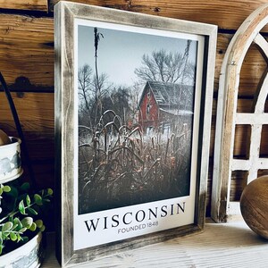 Wisconsin Barn Framed Wood Print | Cabin Decor | Nature-inspired ...