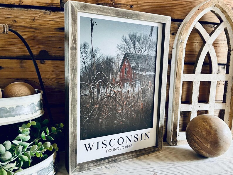 Wisconsin Barn Framed Wood Print | Cabin Decor | Nature-inspired ...