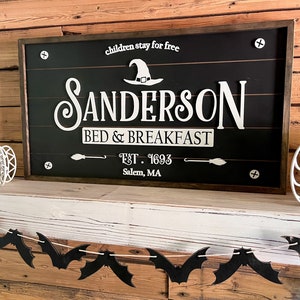 Sanderson Bed and Breakfast Sign: Halloween Shiplap Fall Decor - Etsy