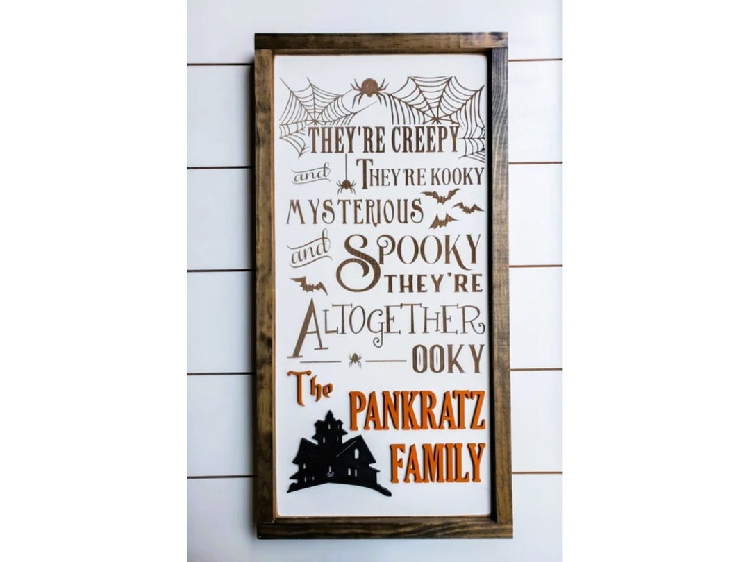 Personalized Addams Family Sign | Halloween Decor | Halloween ...