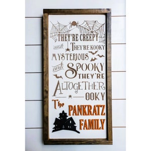 Personalized Addams Family Sign | Halloween Decor | Halloween ...