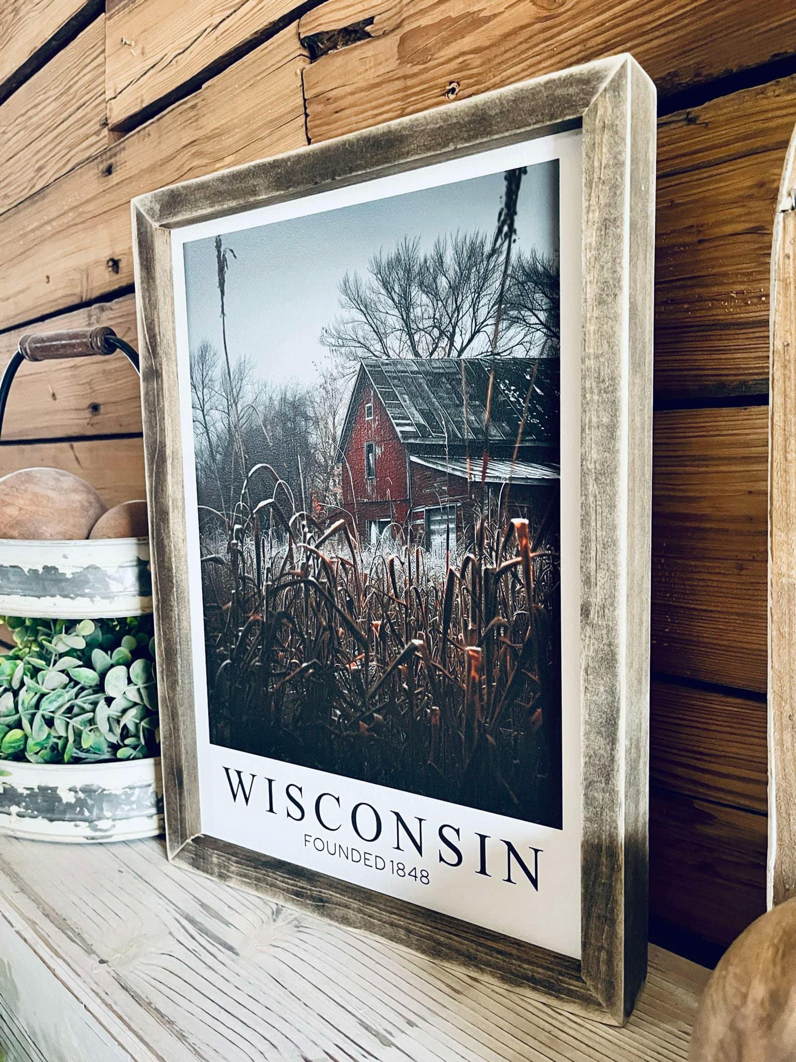 Wisconsin Barn Framed Wood Print | Cabin Decor | Nature-inspired ...
