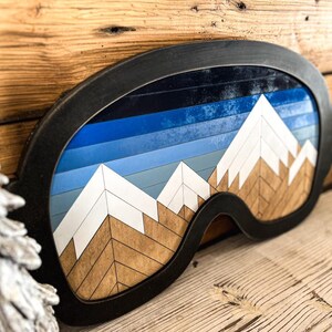 Mountain Mosaic Wall Art: Ski Goggles Decor (24x14) - Etsy