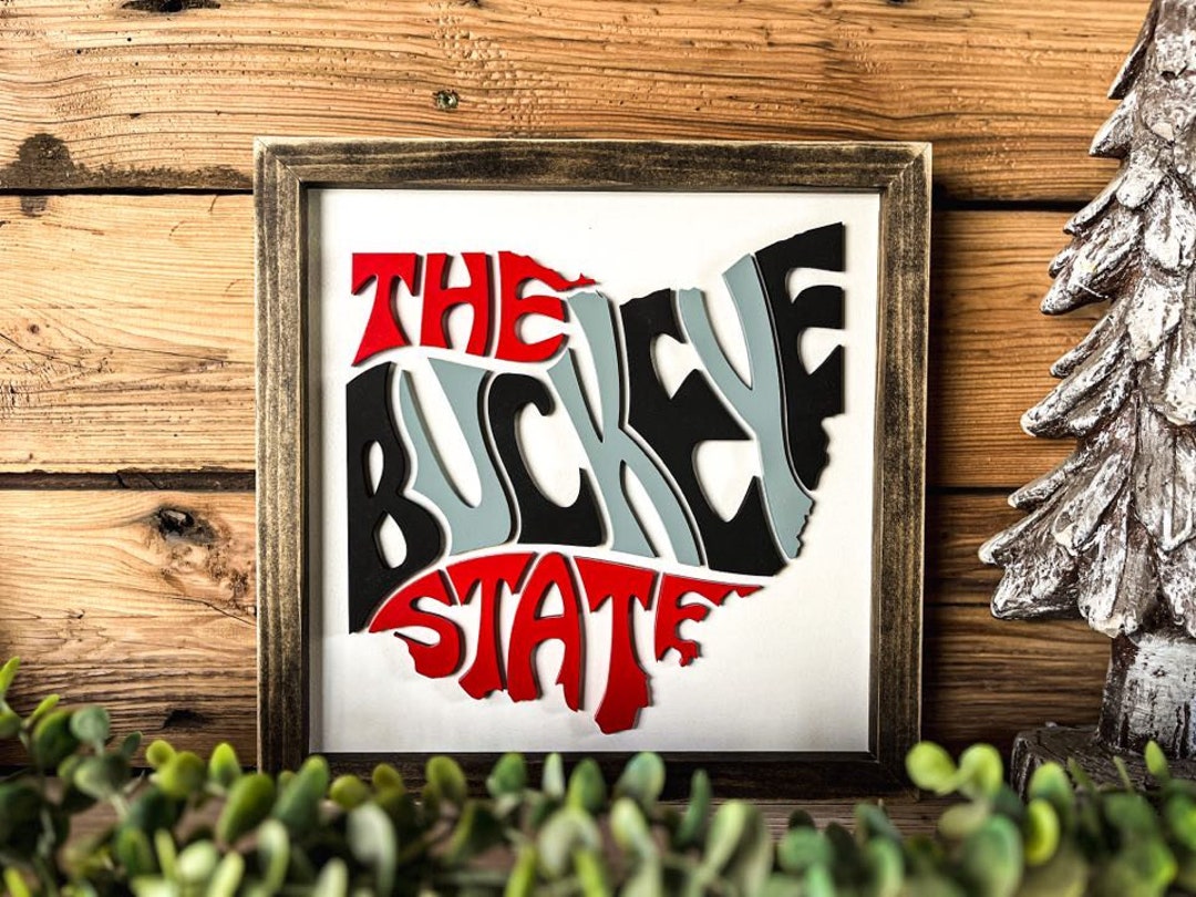 Ohio Art | Ohio Sign | Ohio Buckeye State | Framed Wood Sign | Ohio ...