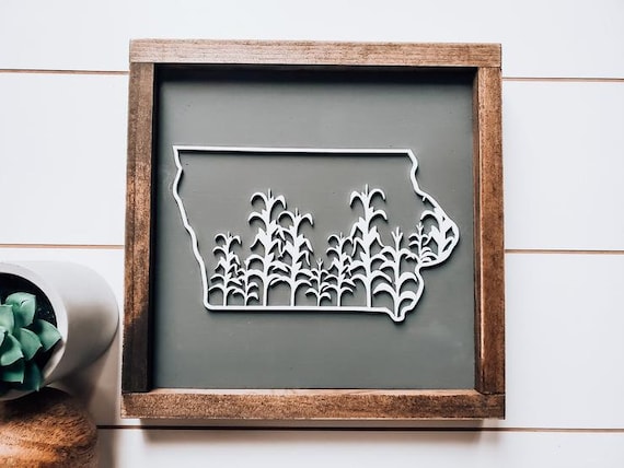 Iowa Corn Stalk Sign Iowa State Sign House Warming Gift - Etsy