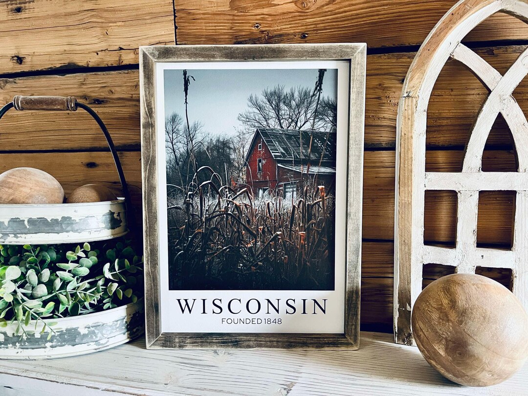 Wisconsin Barn Framed Wood Print | Cabin Decor | Nature-inspired ...