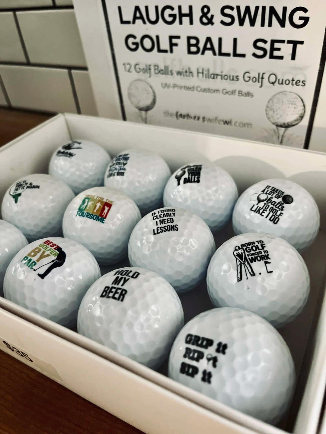 Funny Golf Balls Gift Set – Set of 12 Hilarious Golf Quote Balls | UV ...