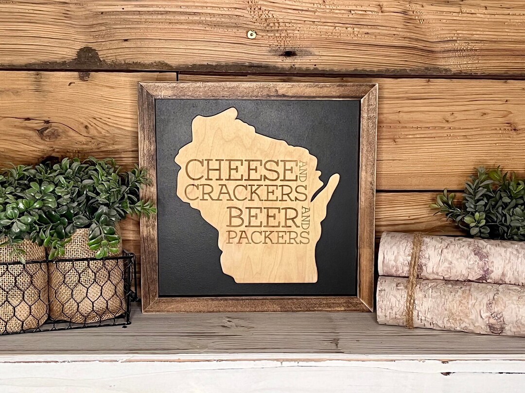 Handmade Wisconsin Wood Sign: Cheese, Beer & Packers Home Decor - Etsy