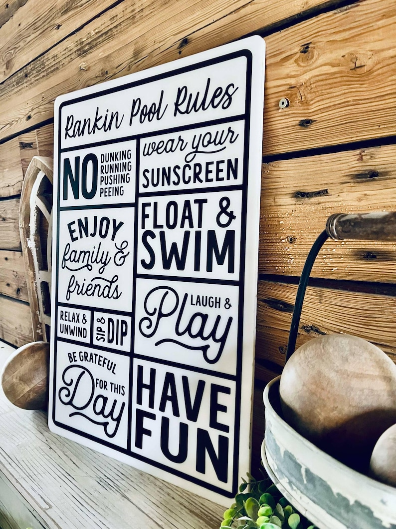 Custom Pool Rules Acrylic Sign: Personalized Family Decor - Etsy