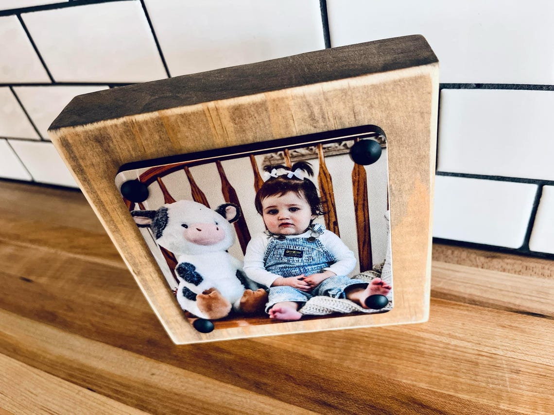 Personalized Photo Block Shelf Sitter: Custom Wood Picture Display - Etsy