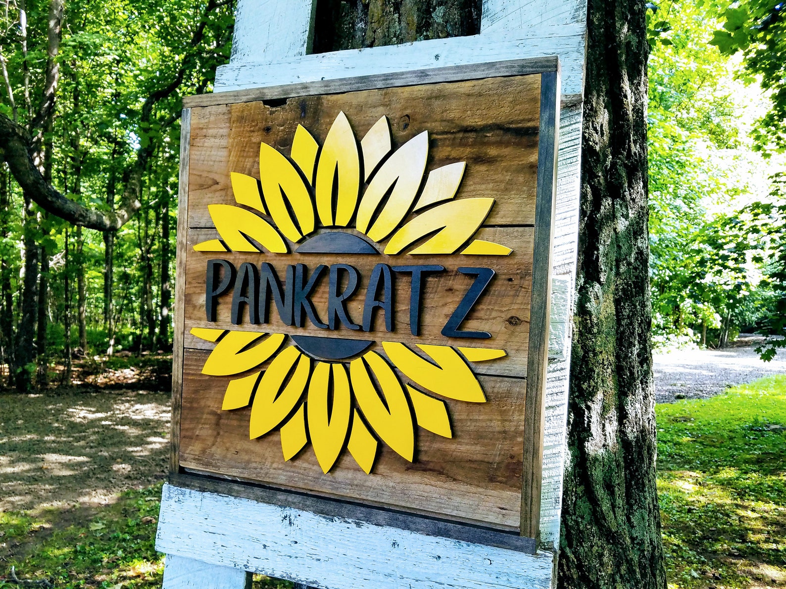 Sunflower Monogram Sign Sunflower Decor Custom Sunflower | Etsy