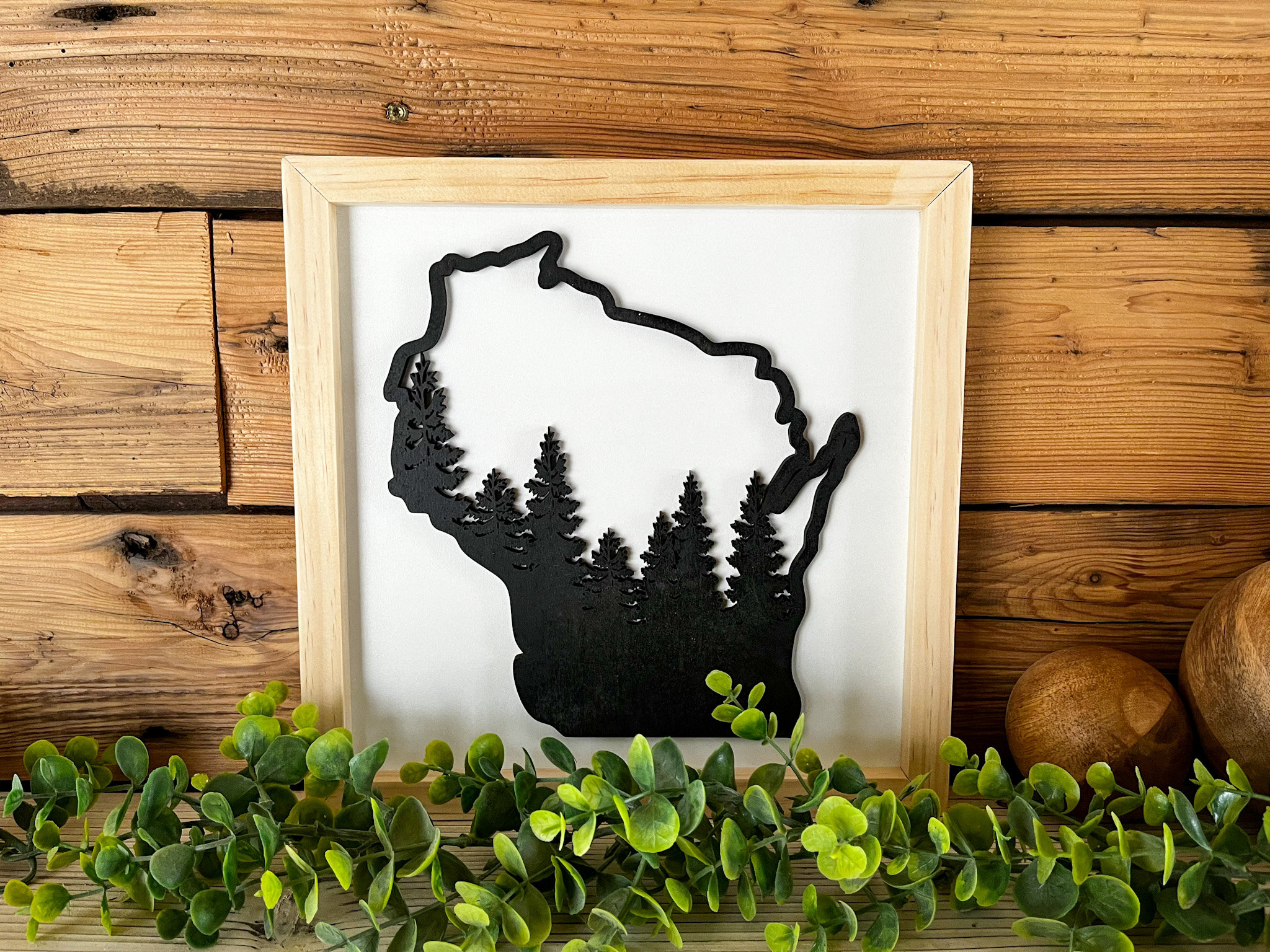 Wisconsin Art Wisconsin Sign Wisconsin Northwoods - Etsy