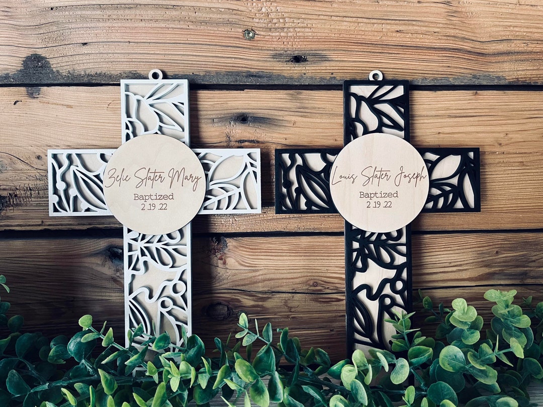 Personalized Wood Baptism Cross: Engraved Maple Gift - Etsy