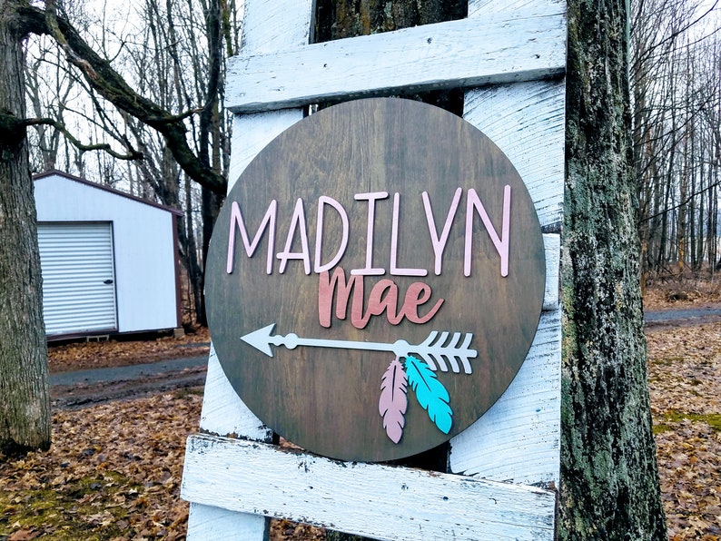 Custom Nursery Name Wood Sign: 24" Round Shiplap Decor - Etsy