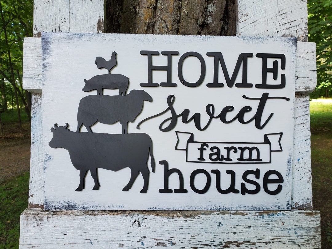 Home Sweet Farmhouse Sign | Farmhouse Home Decor | Rustic Home Decor ...