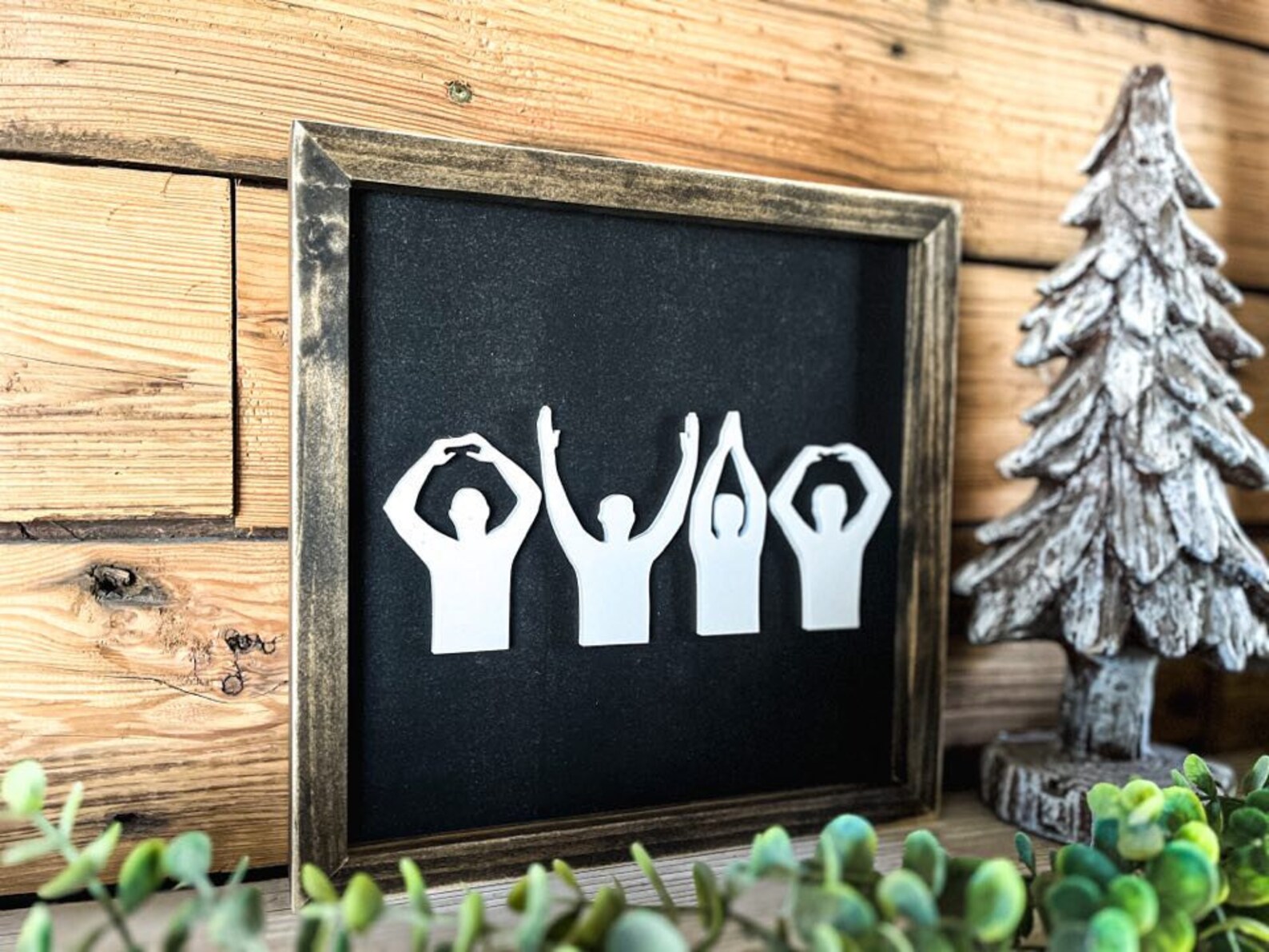 O-H-I-O Silhouette Sign: Rustic Framed Wood Ohio Home Decor - Etsy