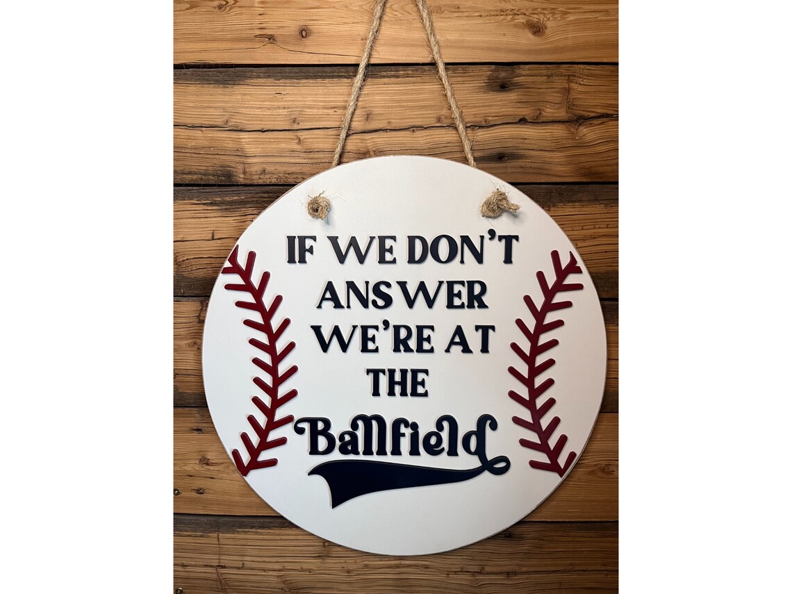 Baseball Ballfield Door Sign: Funny Sports Family Decor - Etsy